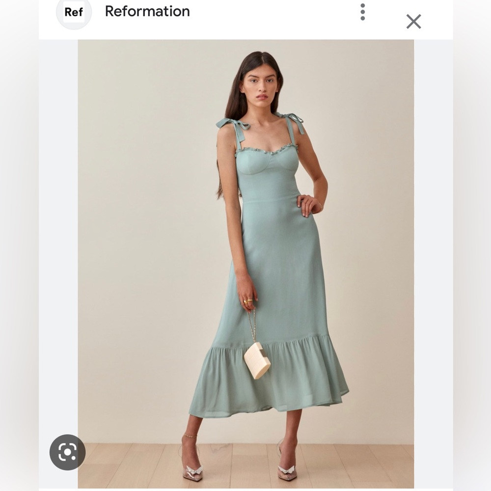 Reformation Nikita Dress In Celadon New - Gem